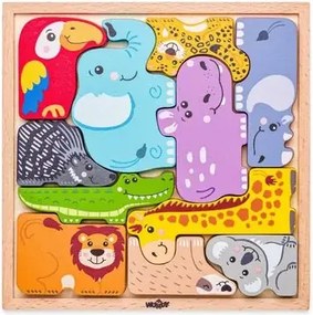 Woody Puzzle na desce - Zvířátka / od 1 roku