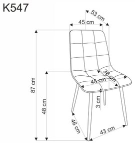 Jídelní židle K547 Halmar Černá