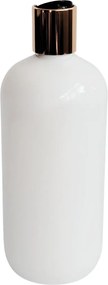 Dávkovač na mýdlo 500 ml bílý s černo-zlatým DISC TOP BELA