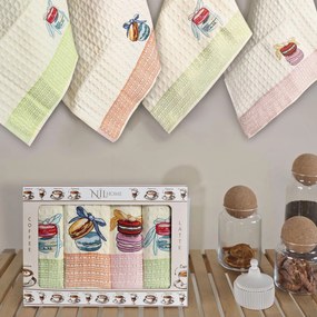 KUCHYŇSKÉ UTĚRKY MACARONS SADA 4 KS 50X70 CM VZOROVANÉ