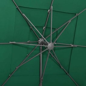 4stupňový slunečník s hliníkovou tyčí zelený 250 x 250 cm,  313821