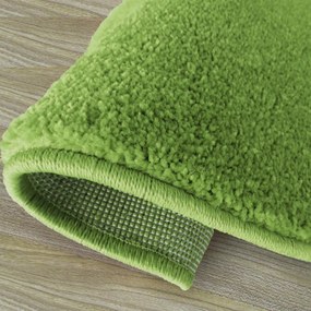 Kulatý jednobarevný koberec zelené barvy Šířka: 160 cm | Délka: 160 cm