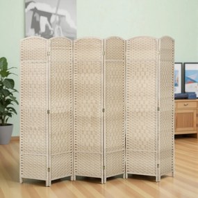 HOMCOM skládací dřevěný paraván se 6 panely, 270 × 180 cm, dub