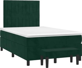 Box spring postel s matrací tmavě zelená 120x190 cm samet 3270484