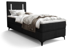 Jednolůžková postel 90 cm Ortega Bonell (černá) (s roštem, bez úl. prostoru) (s LED osvětlením). 1082590