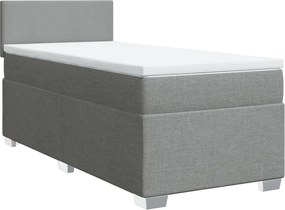 Box spring postel s matrací světle šedá 90x200 cm textil 3288064