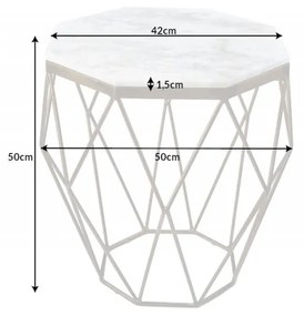 Massive home | Odkládací stolek DIAMOND NOBLES 50 CM bílý mramor
