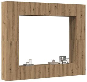 Sada 8 kusů nástěnné TV skříňka dub artisan kompozitní dřevo 3328954