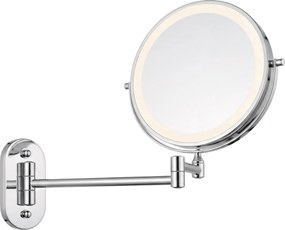 Rea Kosmetické zrcadlo ⌀20 cm s regulovatelným LED osvětlením HOM-70003 Stříbrná