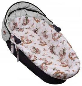 Bavlněná vložka do kočárků/koše s pěnovou matrací, Baby Nellys, Bunny Star, bílá