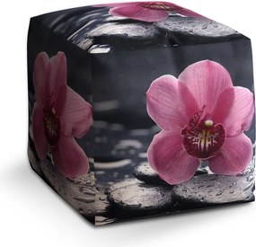 Sablio Taburet Cube Orchidej - 50x50x50 cm