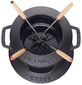 Staub Fondue sada 16 cm/1,1l černá, 14001623