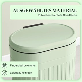 HOMCOM odpadkový koš 20 l s víkem a nožním pedálem – vyjímatelný vnitřní kbelík, tlumené zavírání – zelený, 36,5 x 31,2 x 45 cm