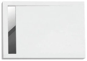 Polimat Obdélníková akrylátová sprchová vanička West New 110x90 (120x100) WST Barva: Bílá - kamenná struktura, Rozměry (cm): 120x100