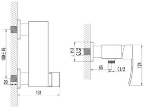 Sapho GINKO nástěnná sprchová baterie, chrom, 1101-11