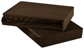Prostěradlo tmavě hnědé jersey EMI, Plachta 90x200