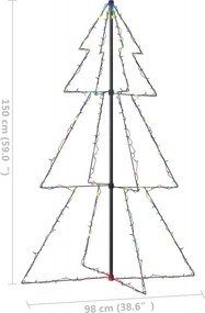vidaXL Vánoční stromek kužel 200 LED diod dovnitř i ven 98 x 150 cm [328579] Barva: Modrá