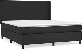Box spring postel s matrací černá 180x200 cm umělá kůže 3132393