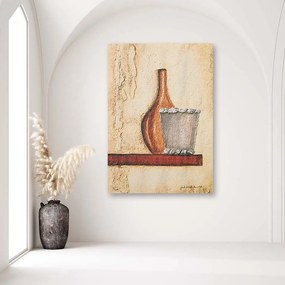 Gario Obraz na plátně Hliněný džbán na dřevěné polici Rozměry: 40 x 60 cm
