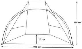 Půlstánek 220*110*110 cm, modrý
