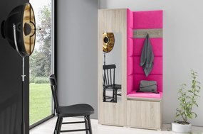 Eka Předsíňová stěna s čalouněnými panely Trinity 13 - Sonoma / Růžová 2310
