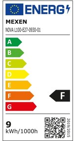 Mexen Nova, LED žárovka E27, A60, 9W, teplá - 3000K, 945 lm - L100-E27-0930-01