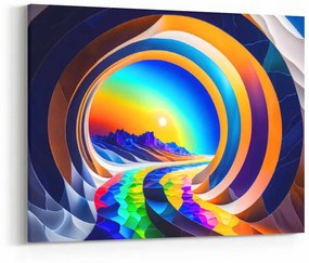 Obraz barevná mozaiková cesta k horám
