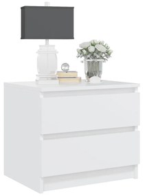 Noční stolek bílý 50 x 39 x 43,5 cm dřevotříska - Default Title