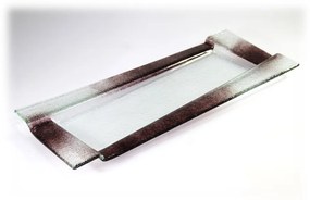 BDK-GLASS Skleněný obdélníkový tácek ZOOM fialový Rozměr: 40x17cm