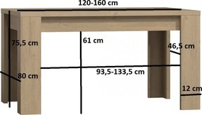 Casarredo - Komfort nábytek Rozkládací jídelní stůl PARIS 120x80, bílá