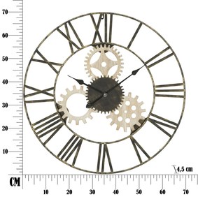 Tmavé kovové nástěnné hodiny Mauro Ferretti Ternana, 70 cm