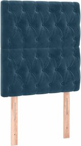 Čelo postele s LED tmavě modré 80x7x118/128 cm samet 3122794