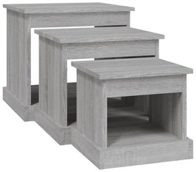 Konferenční stolky 3 ks šedé sonoma kompozitní dřevo - Default Title