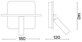 Ideal Lux - LED Nástěnné bodové svítidlo PIANO LED/11,5W/230V USB černá
