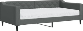 Válenda s matrací tmavě šedá 90 x 190 cm textil 3197419