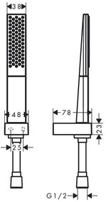 Hansgrohe Rainfinity, sprchový set 100 1jet s hadicí 1600 mm, chromová, HAN-26856000
