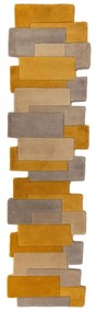Žluto-béžový vlněný běhoun Flair Rugs Collage, 60 x 230 cm