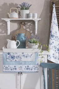 Porcelánová konvička se sítkem modrá kvítka - Ø 14*14 cm / 0,7L