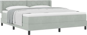 Postel s boxspringem s čelo Světle šedá 200 x 180 cm samet 3341534