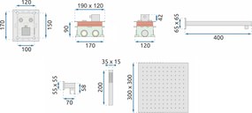 Rea Davis - podomítkový sprchový set + box, zlatá, REA-P6324