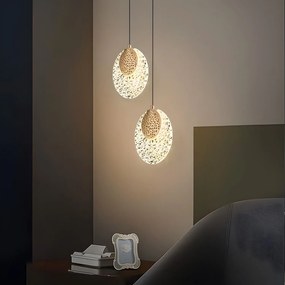Toolight Toolight, křišťálové závěsné svítidlo 7W, 4000K, G088-1CP, zlatá, OSW-09705