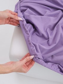 MK Lůžkoviny Jersey prostěradlo s elastanem 200 × 200 cm – levandulové