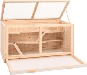 Klec pro křečky 104 x 52 x 54 cm masivní jedlové dřevo 172380