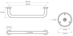 Sapho - Madlo X-ROUND 7,5x35,5 cm lesklý chrom