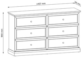 LUCCA b | komoda K6S | 145,7 cm | bílá