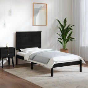 vidaXL Rám postele masivní dřevo 90 x 190 cm Single [3104768] Barva: Černá