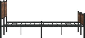 Kovový rám postele bez matrace hnědý dub 193 x 203 cm 3301417