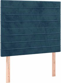 Čelo postele s LED tmavě modré 90x5x118/128 cm samet 3122604