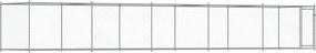 Klec pro psy s dvířky šedá 10 x 2 x 1,5 m pozinkovaná ocel 3209581