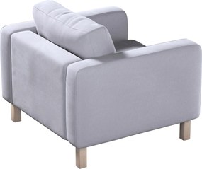 Potah na křeslo IKEA Karlstad, krátký barva šedá látka lesklé, sametová